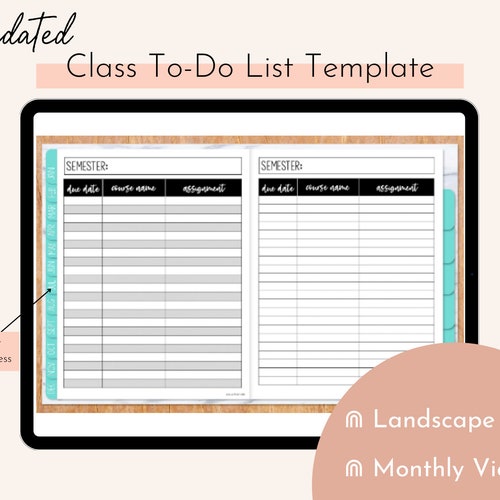 Class To-do List Template for Digital Planning - Etsy
