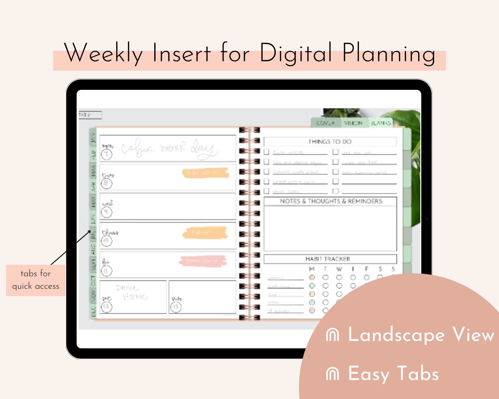 Weekly Insert for Digital Planning - Etsy