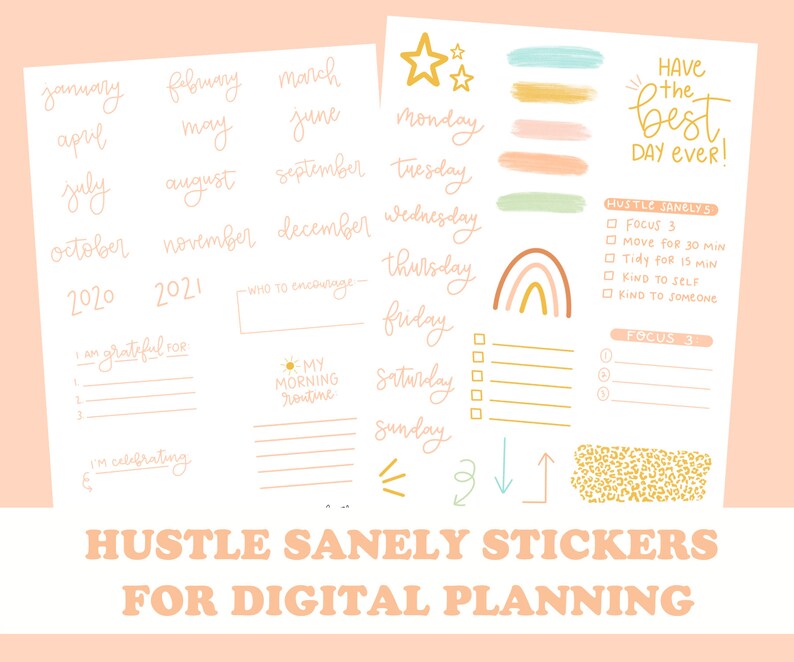 Buy Hustle Sanely® Doodle Sticker Pack for Digital Planning Online in ...