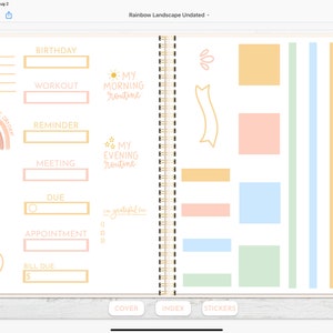 Boho Customizable Digital Planner | Undated Landscape | Hustle Sanely ...