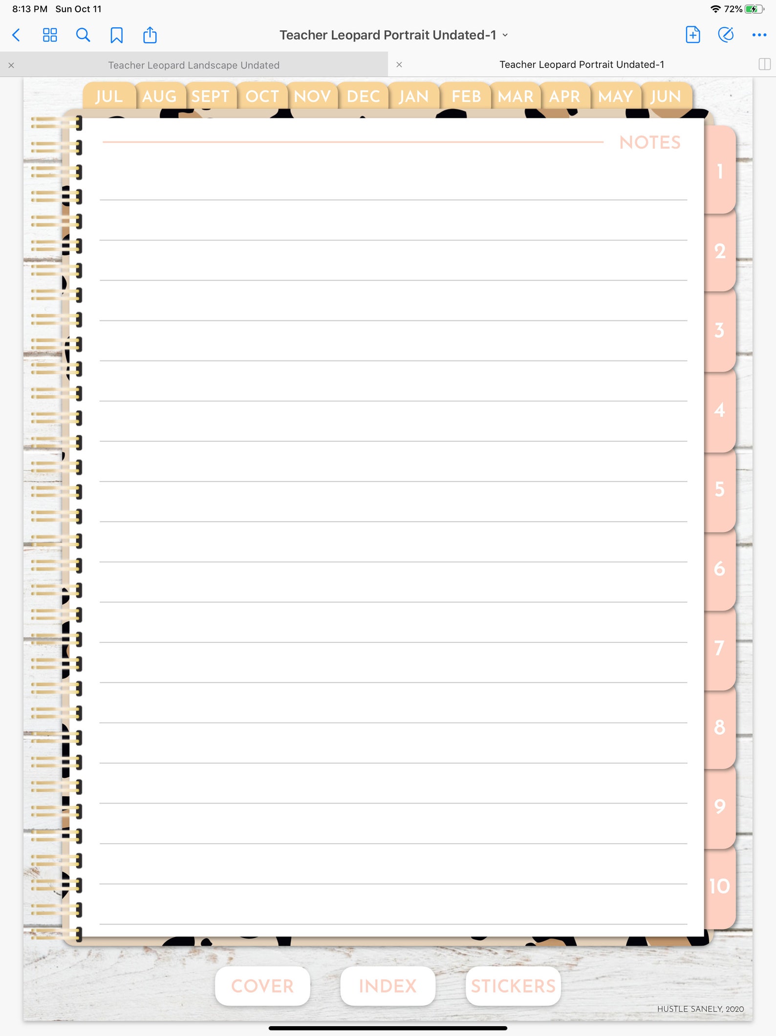 Customizable Leopard Digital Teacher Planner Undated | Etsy