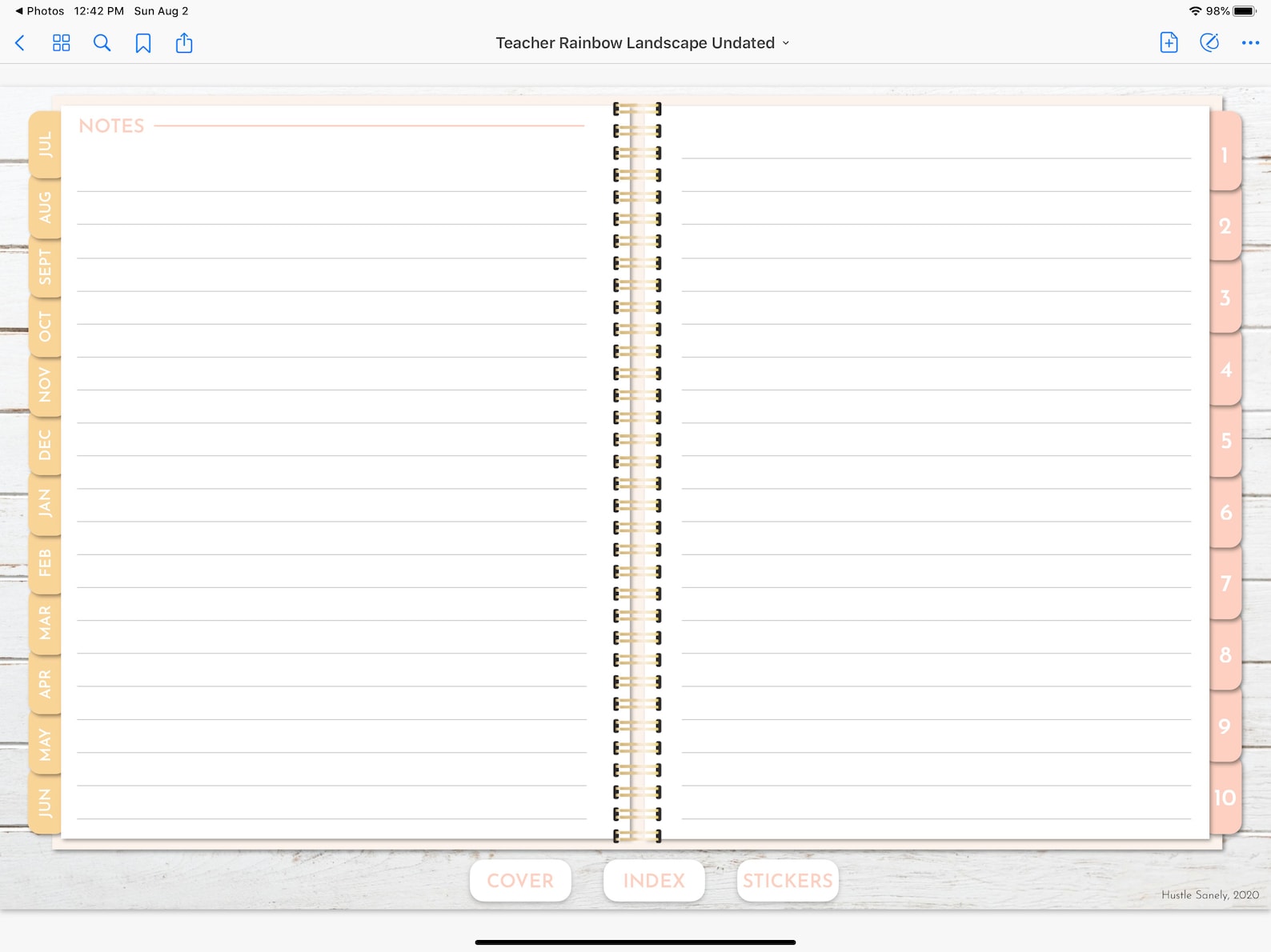 Customizable Boho Rainbow Digital Teacher Planner Undated - Etsy
