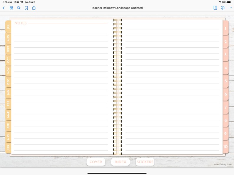 Customizable Boho Rainbow Digital Teacher Planner Undated - Etsy
