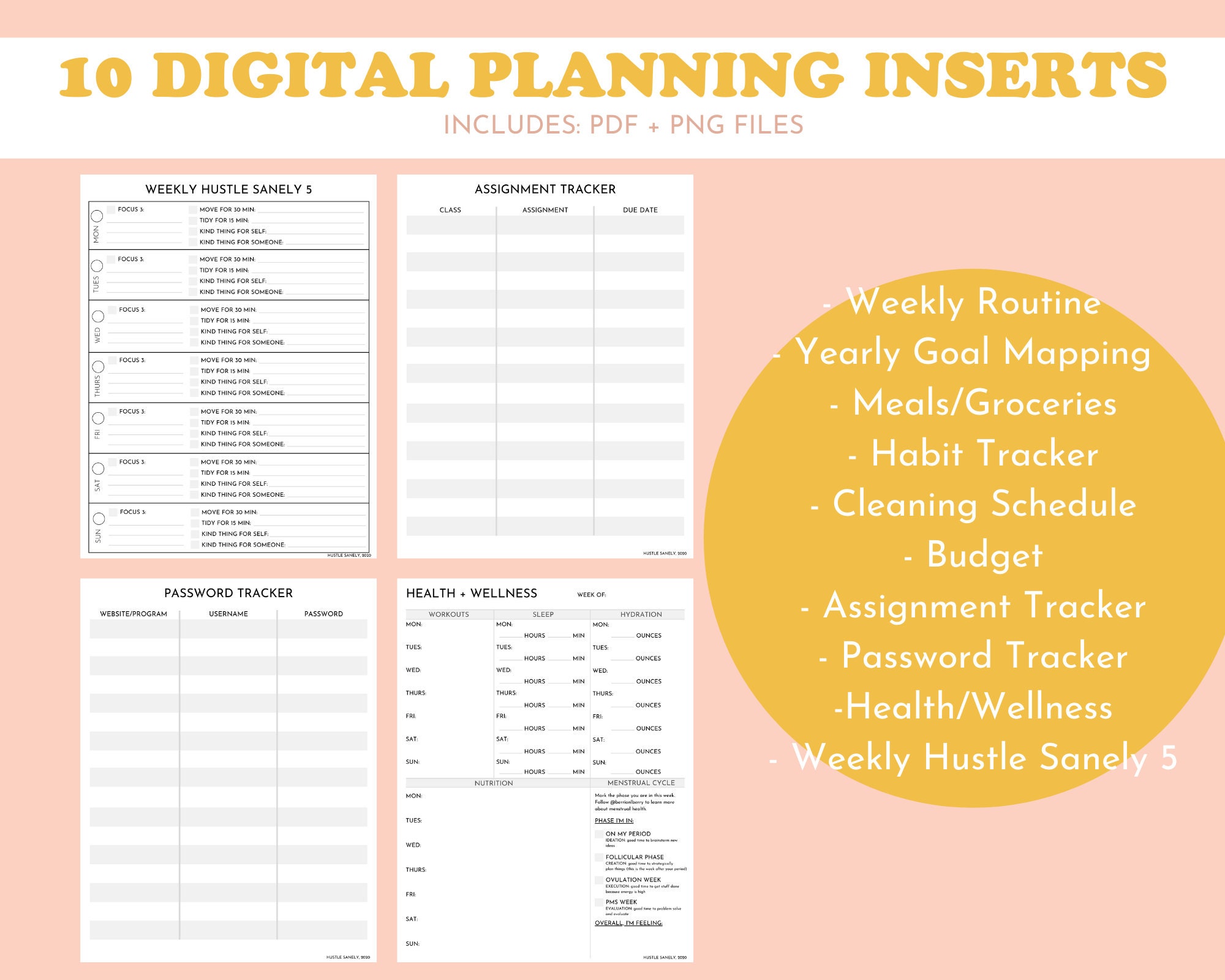 Planner Insert Bundle Print or Use for Digital Planning - Etsy