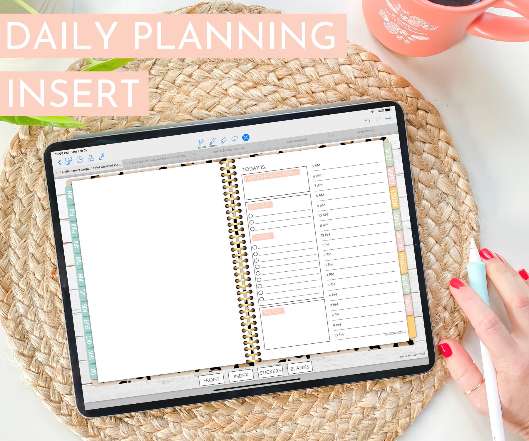 Daily Schedule and To-do Insert for Digital Planning | 5 AM - 10 PM ...