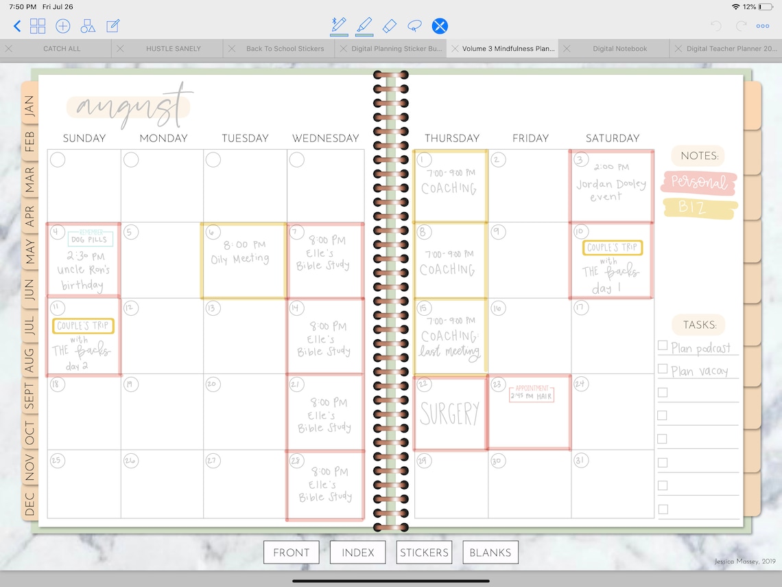 Mindfulness Planner Undated Digital Monthly Planner Hustle | Etsy