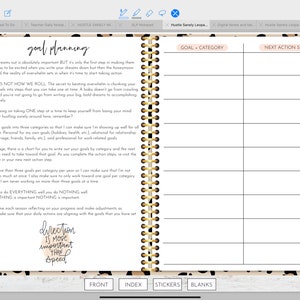 Leopard Print Undated Landscape Digital Planner | Hustle Sanely® - Etsy