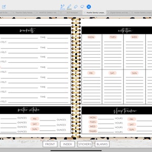 Leopard Print Undated Landscape Digital Planner | Hustle Sanely® - Etsy