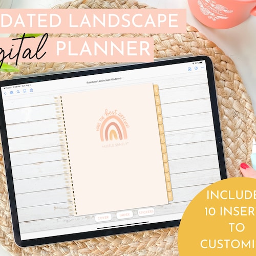 Boho Rainbow Customizable Digital Planner Undated Portrait - Etsy