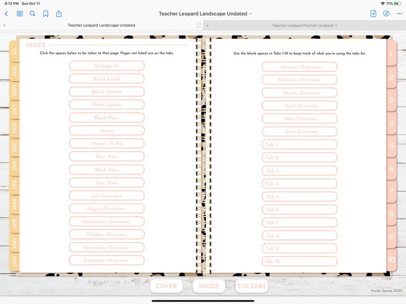 Customizable Leopard Digital Teacher Planner Undated | Etsy