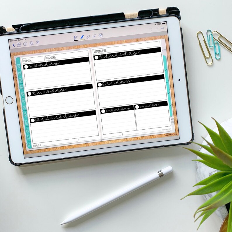 Horizontal Weekly Insert for Digital Planning Undated Blank - Etsy