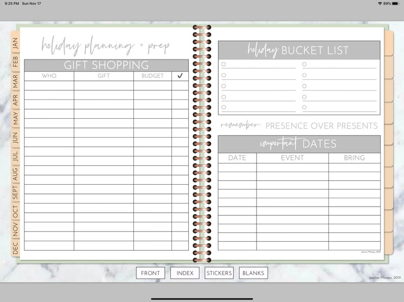 Holiday Prep and Planning Insert for Digital Planning | Etsy