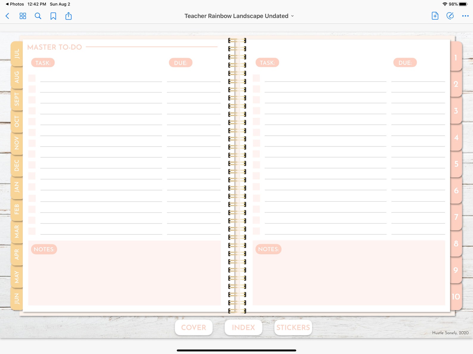 Customizable Boho Rainbow Digital Teacher Planner Undated - Etsy