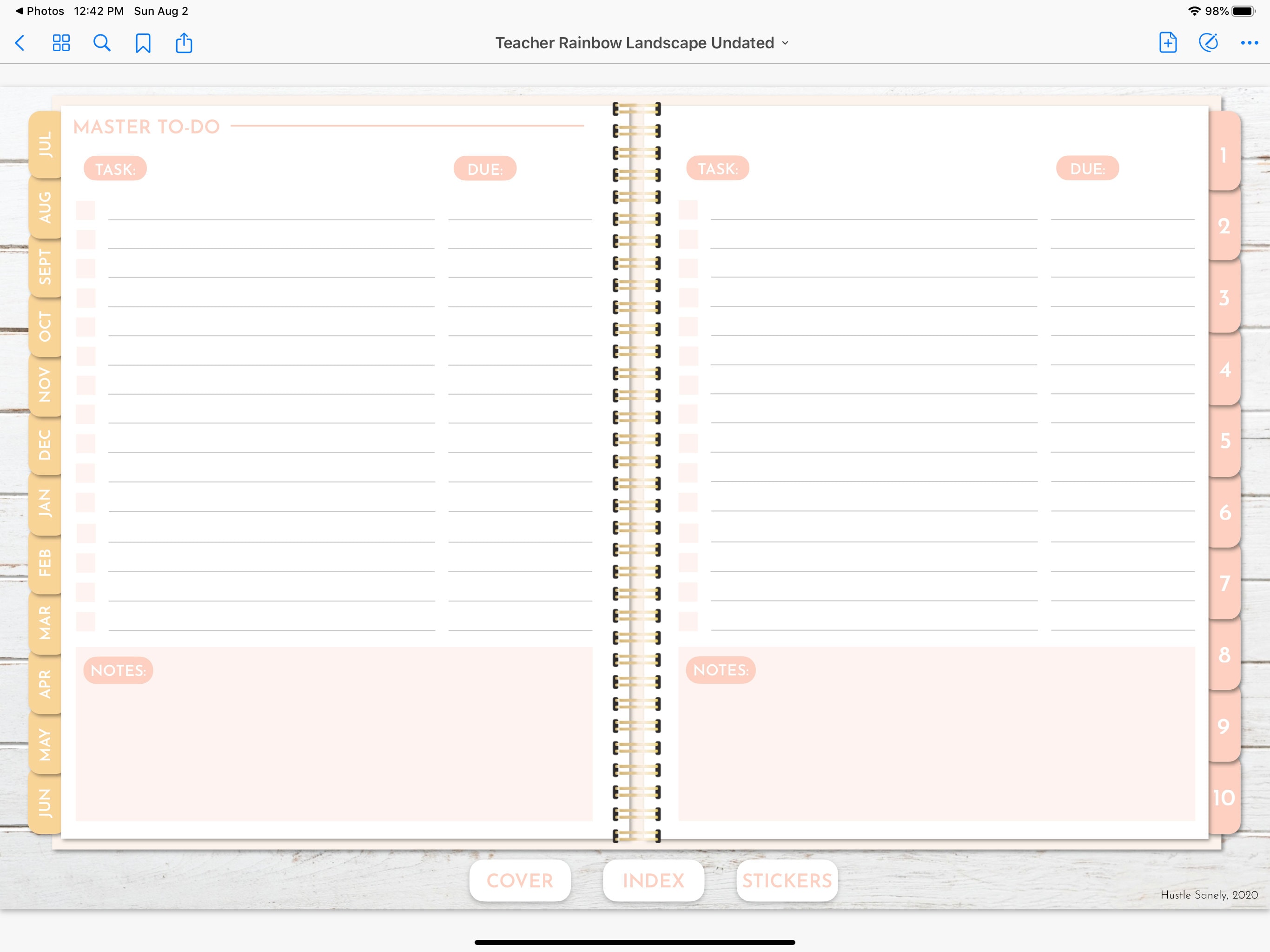Customizable Boho Rainbow Digital Teacher Planner Undated | Etsy