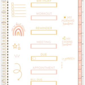 Boho Rainbow Customizable Digital Planner | Undated Portrait | Hustle ...