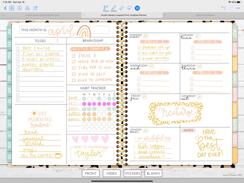 Buy Hustle Sanely® Doodle Sticker Pack for Digital Planning Online in ...