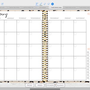 Leopard Print Undated Landscape Digital Planner | Hustle Sanely® - Etsy