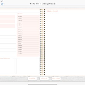 Customizable Boho Rainbow Digital Teacher Planner | Undated Landscape ...