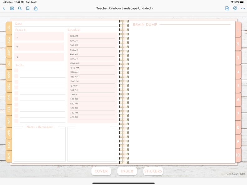 Customizable Boho Rainbow Digital Teacher Planner Undated - Etsy