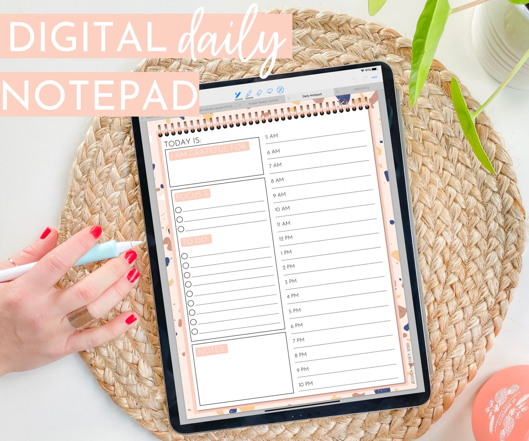 Digital Daily Schedule and To-do Notepad With Focus 3 Hustle - Etsy Canada