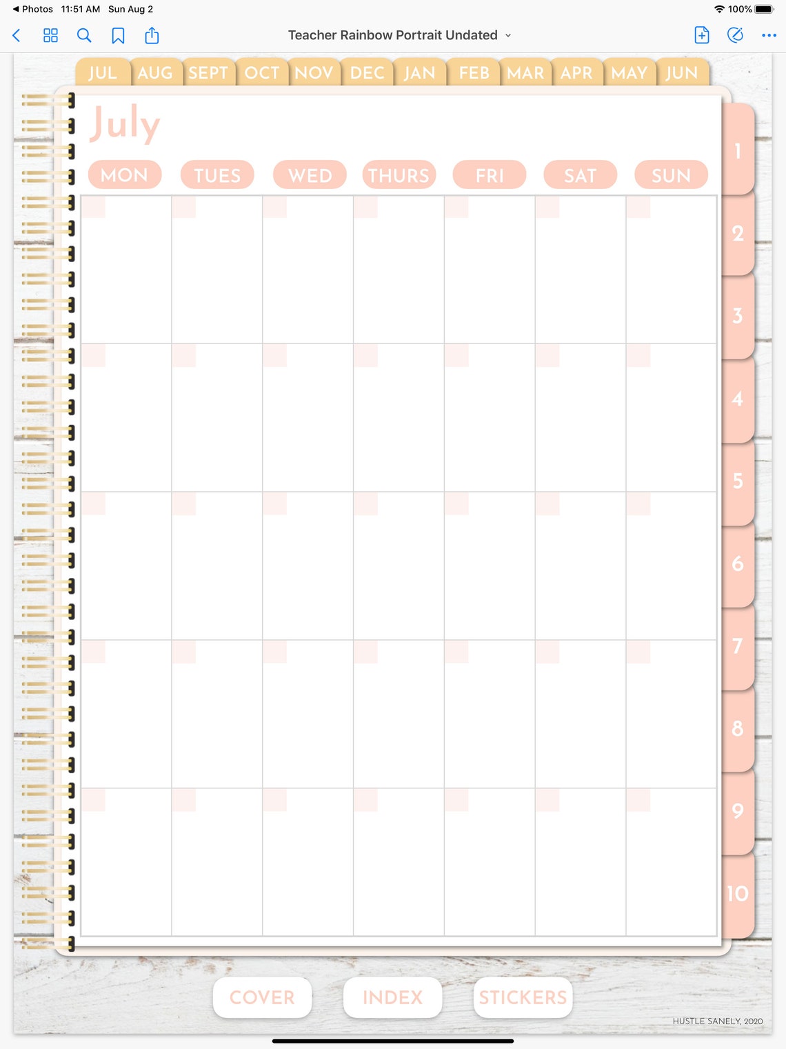 Customizable Boho Rainbow Digital Teacher Planner Undated - Etsy