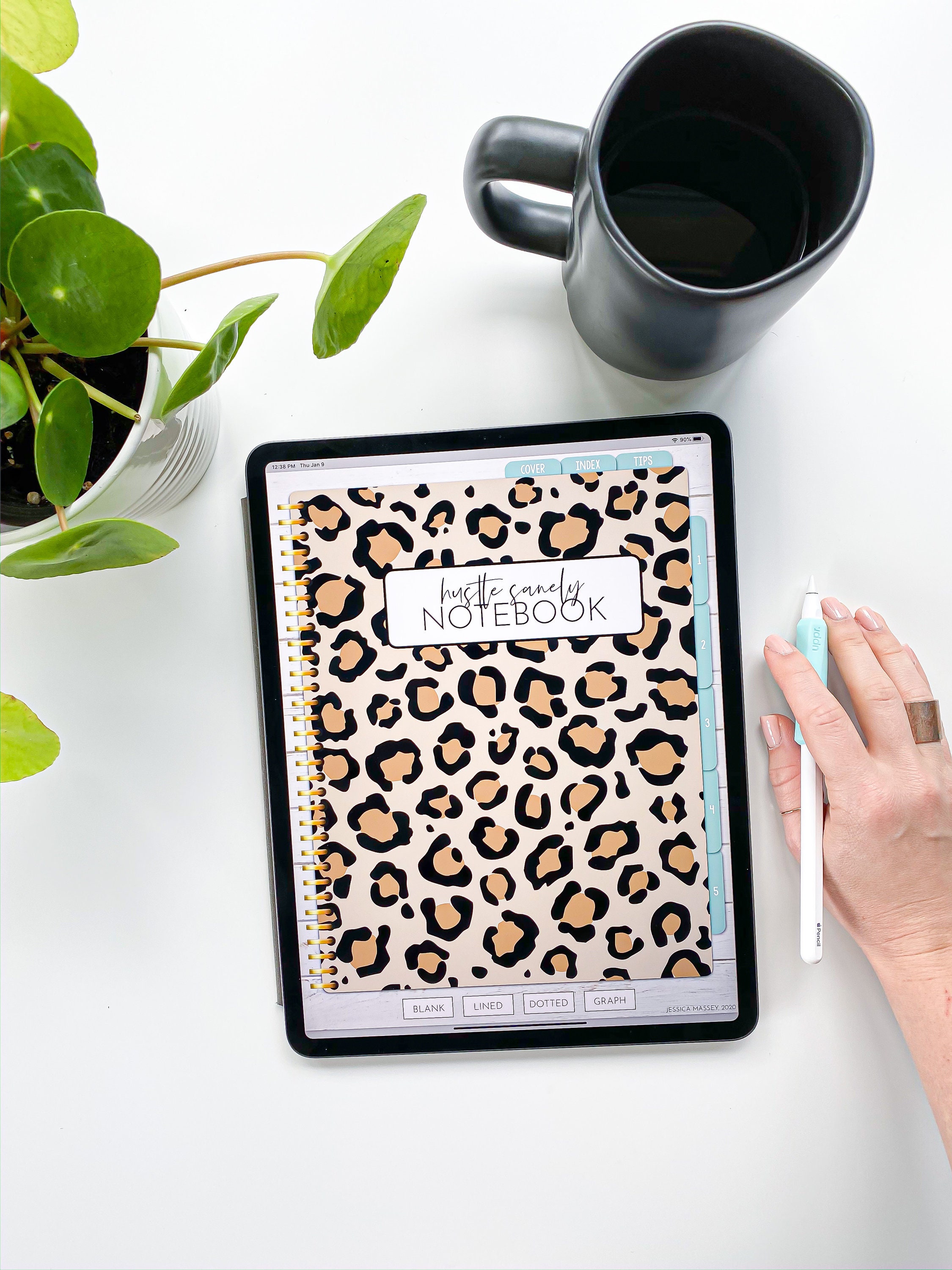 Digital Portrait Notebook With 5 Tabs Leopard Print Blank - Etsy
