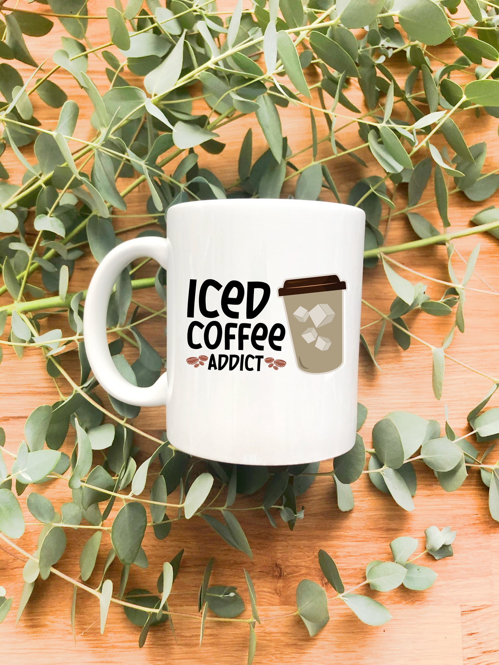 Iced Coffee Addict Mug Gay Iced Coffee Addict Gift Basic White Girl Mug ...