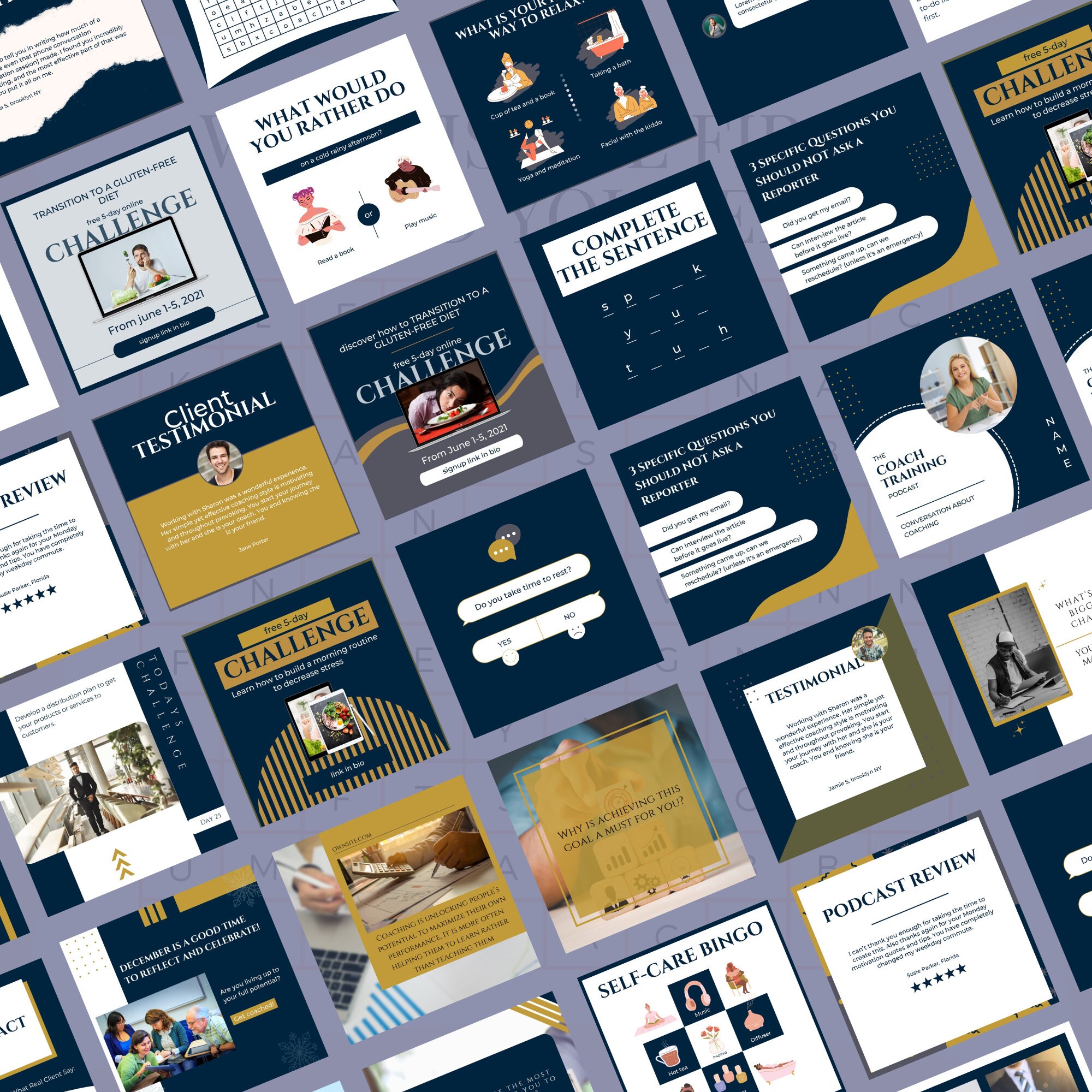 Branding Pack Kit Instagram Coach , IG Canva Templates , Ig Post ...