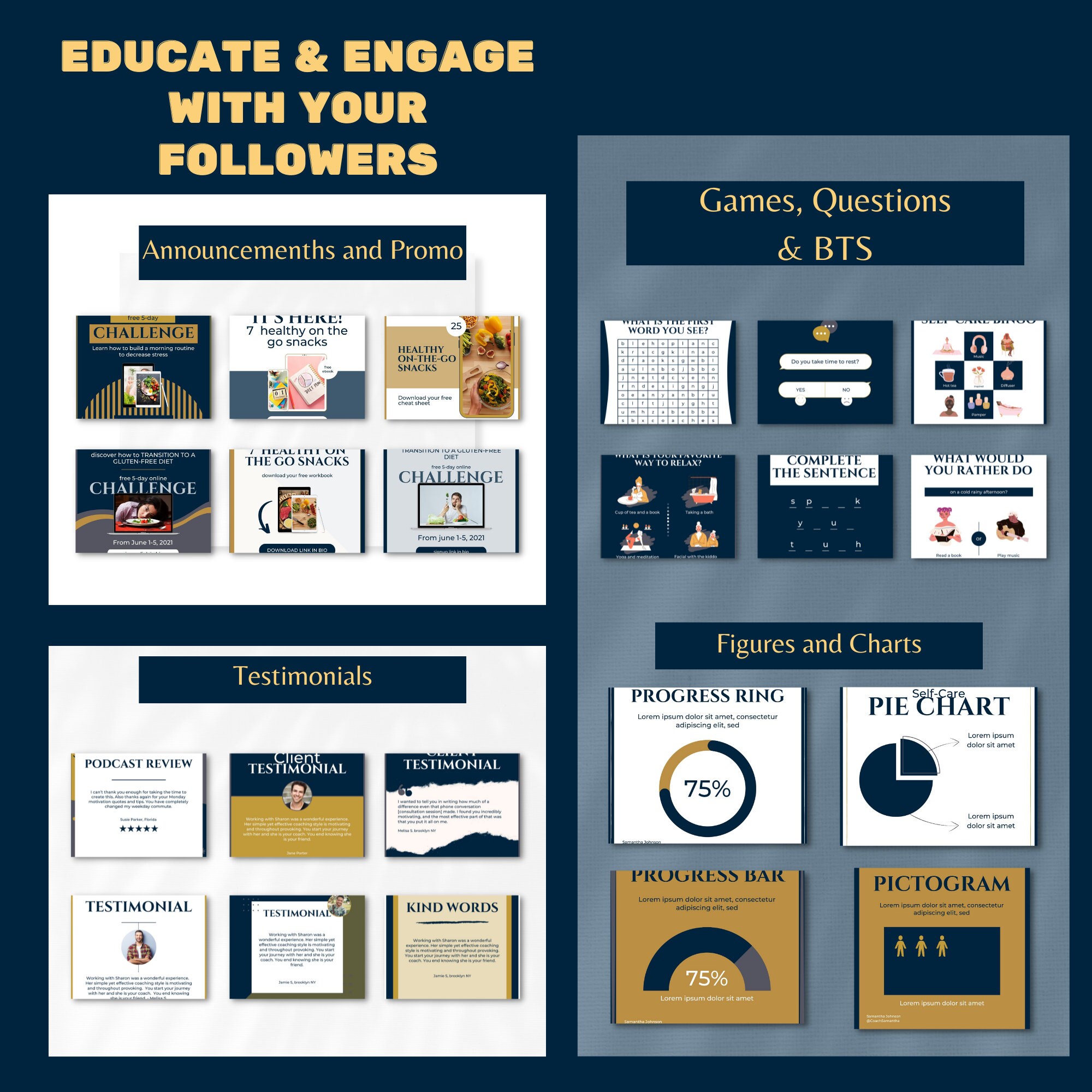 Branding Pack Kit Instagram Coach , IG Canva Templates , Ig Post ...