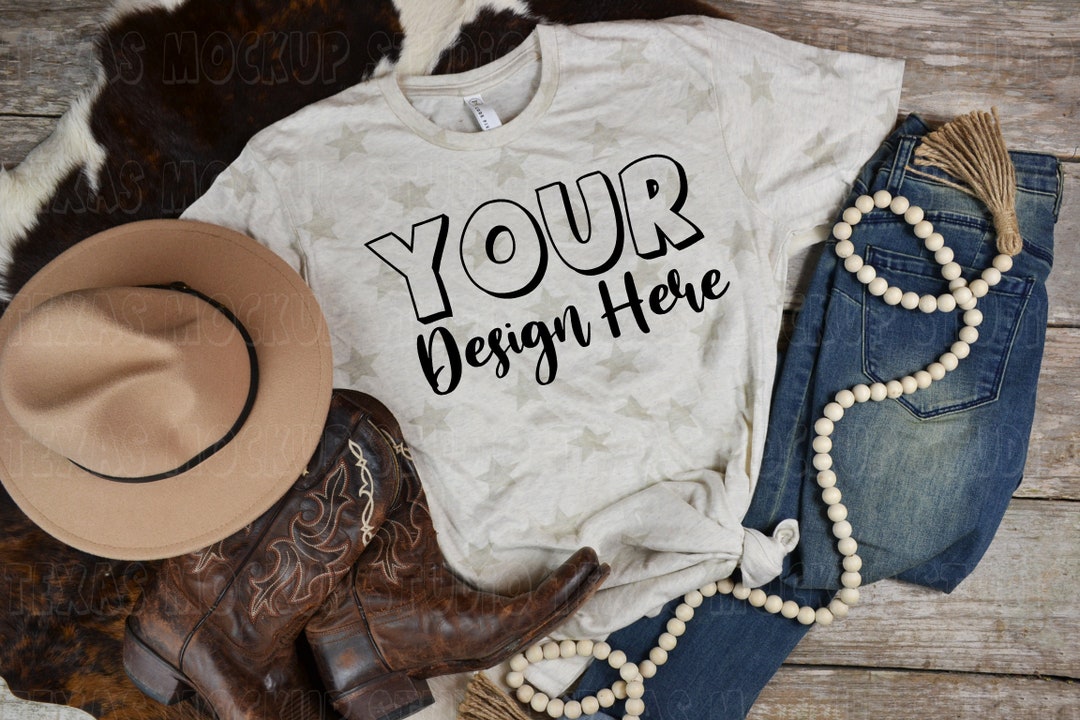 Code Five Heather Star Shirt Mockup, Natural Heather Shirt, Star Shirt ...