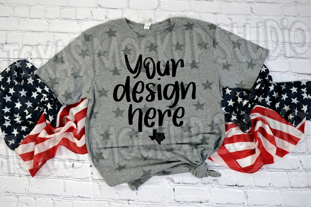 Code Five Star Shirt Mockup, Mockup, Vintage Mockup, Granite Heather ...