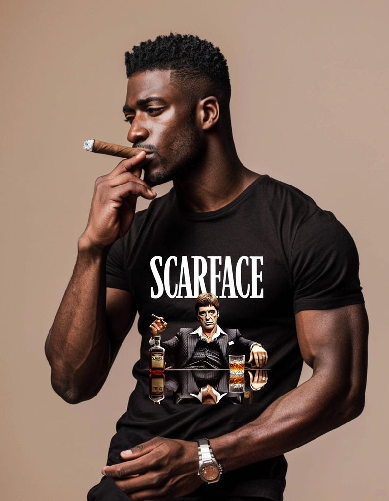 Scarface, Tony Montana, Al Paccino, Cigars, Cigar Tshirt, Sublimation ...