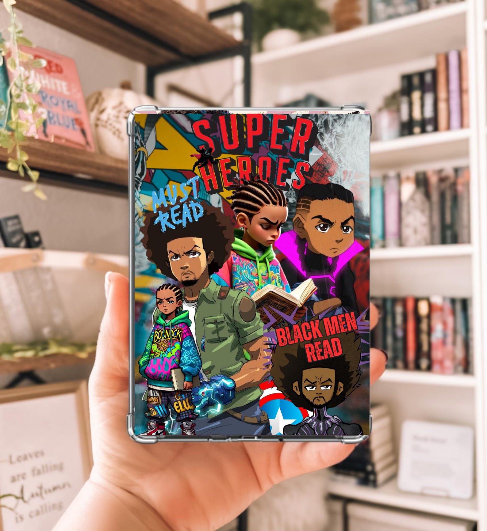Black Superhero Boondocks iPad Insert, iPad Mini 6 Insert, Ereader ...