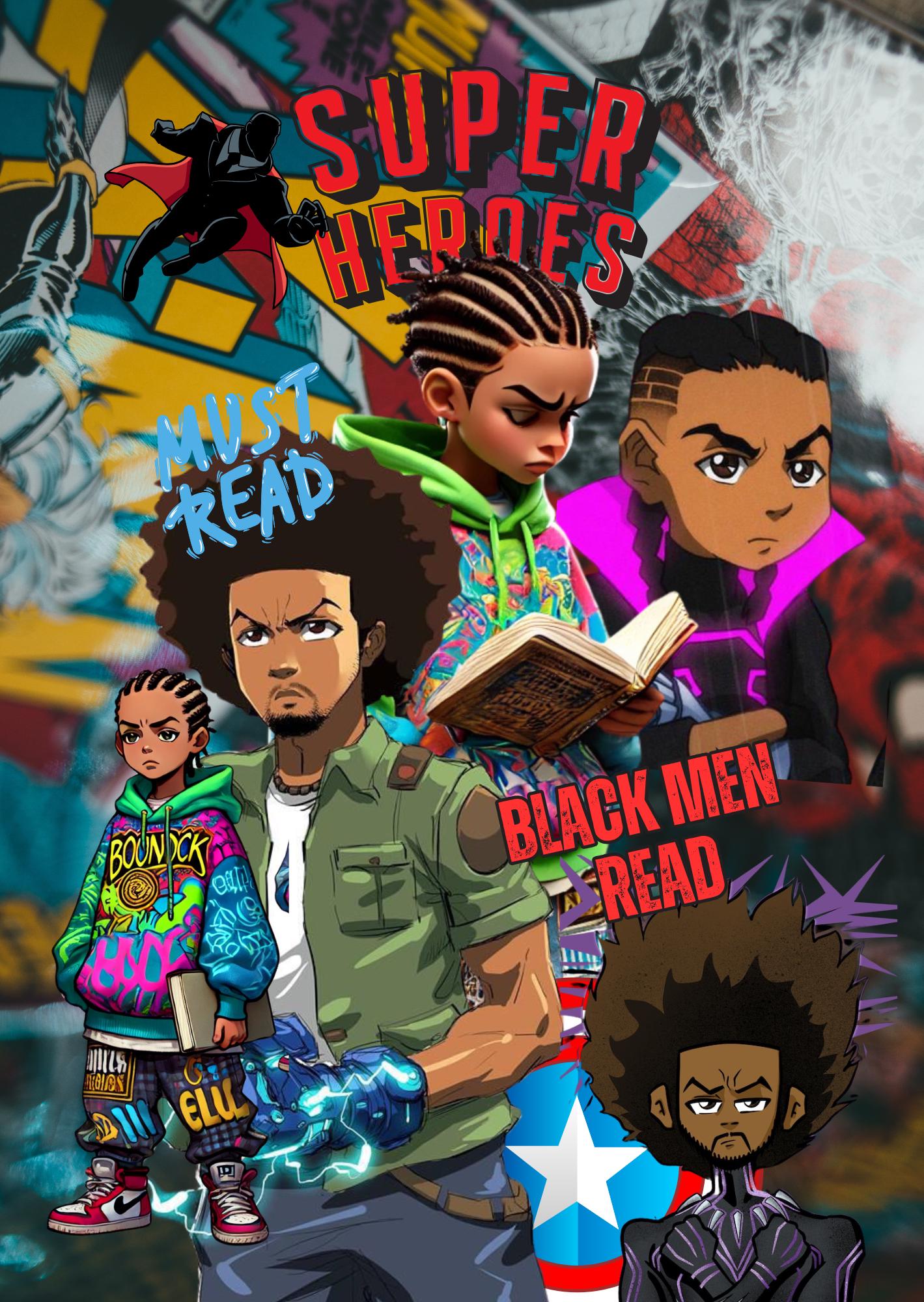 Black Superhero Boondocks iPad Insert, iPad Mini 6 Insert, Ereader ...