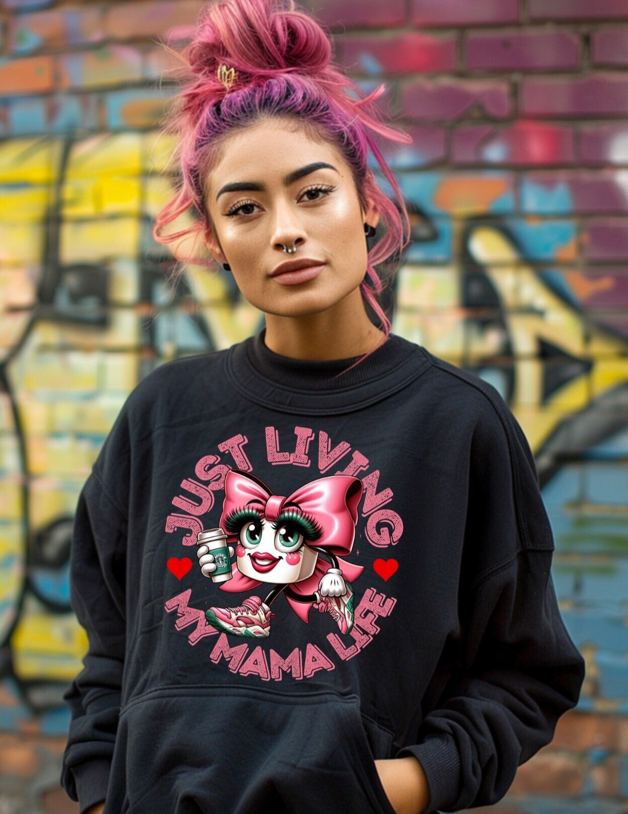 Just Living My Mama Life , Mama Life, Mama, Coquette Bow, Mother's Day ...