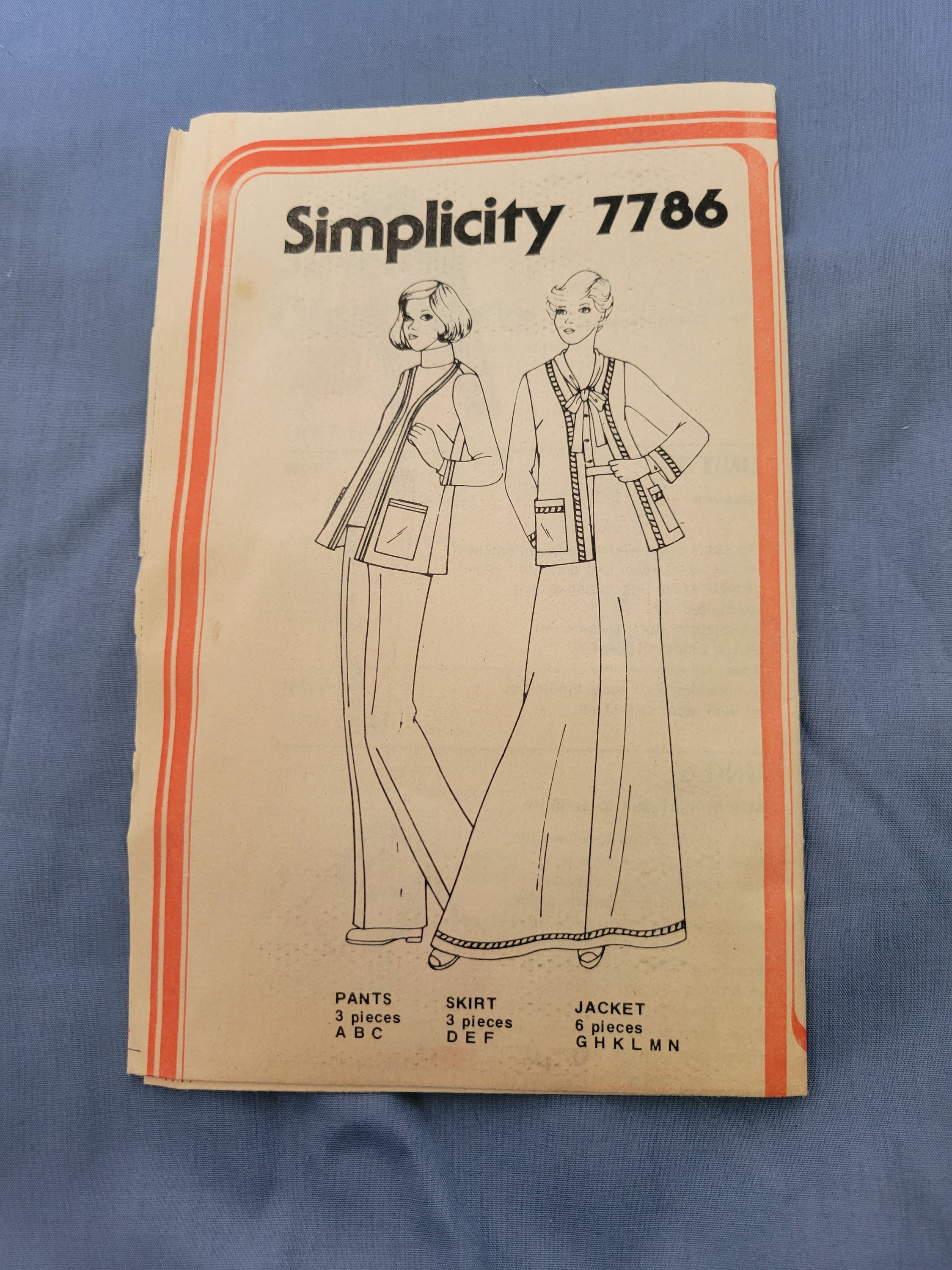 Simplicity 7786 Jiffy 1976 Pantsuit Pattern Size 14, Uncut and Factory ...