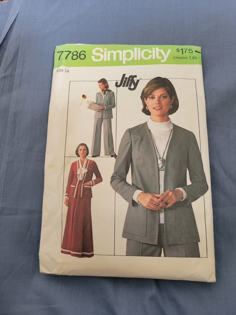 Simplicity 7786 Jiffy 1976 Pantsuit Pattern Size 14, Uncut and Factory ...