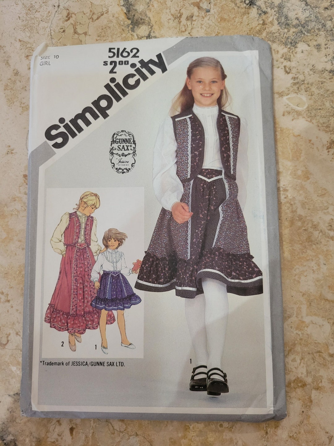 Simplicity 5162 Vintage 1981 Girl's Jessica Gunne Sax Skirt, Blouse and ...
