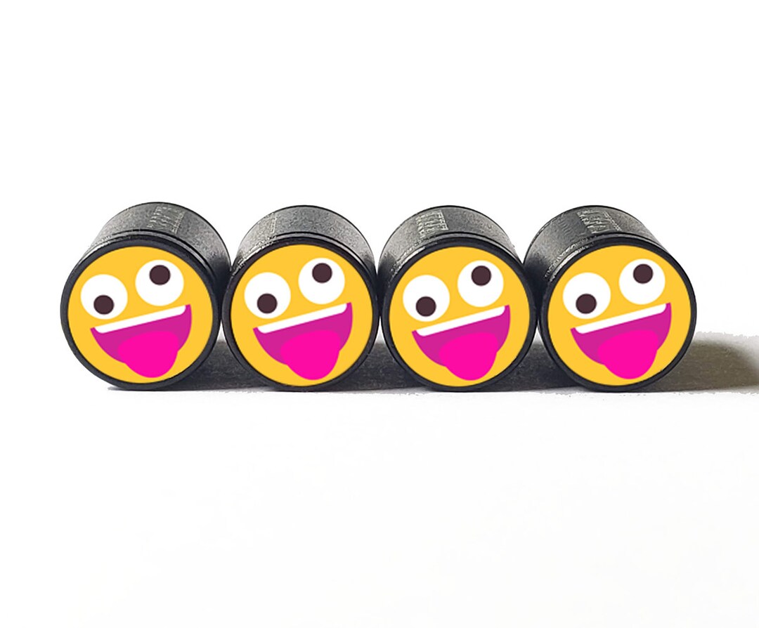 Silly Funny Face Tire Valve Caps - Black Aluminum - Set of Four - Etsy