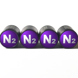 Purple N2 Nitrogen Tire Valve Caps (style 1) - Black Aluminum ...
