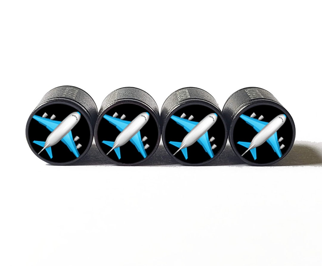 Jumbo Jet Airplane Tire Valve Caps - Black Aluminum - Set of Four - Etsy