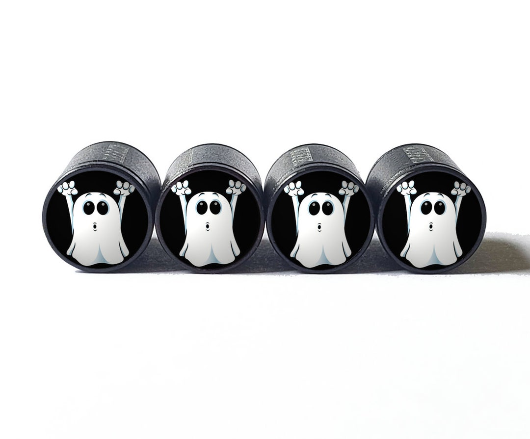 Cartoon Cute Ghost Tire Valve Caps - Black Aluminum - Set of Four - Etsy