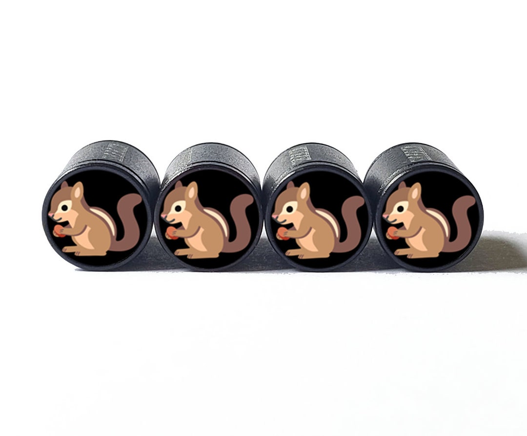 Brown Squirrel Tire Valve Caps - Black Aluminum - Set of Four - Etsy