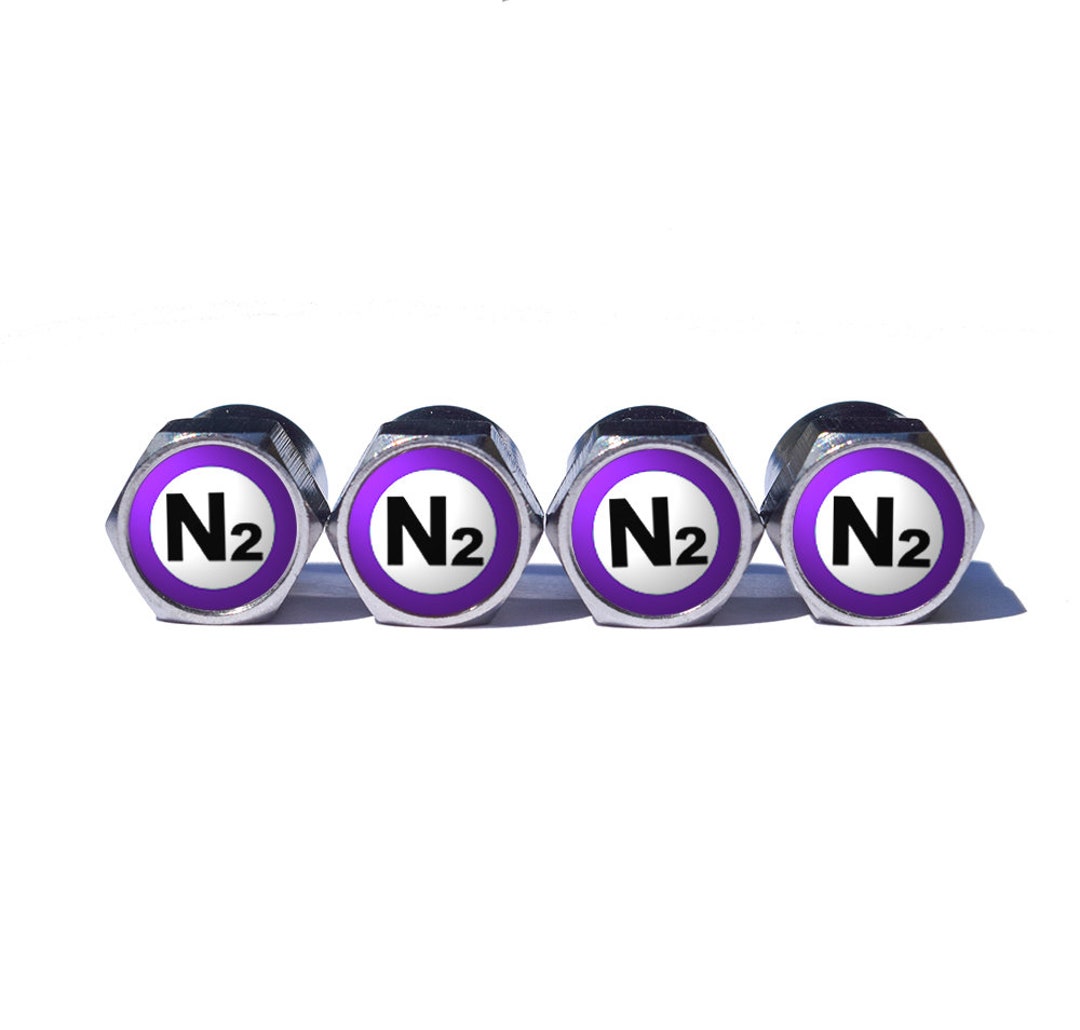 Purple N2 Nitrogen Tire Valve Caps (style 2) - Chrome Coated ...