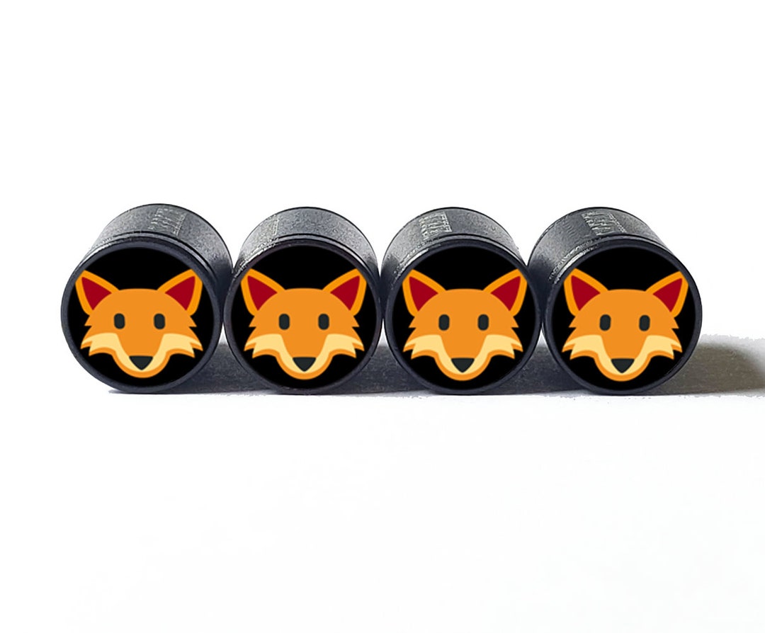Orange Fox Face Tire Valve Caps - Black Aluminum - Set of Four - Etsy
