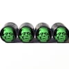 Cartoon Alien Weightlifting Ufo's Tire Valve Caps Black Aluminum Set of ...