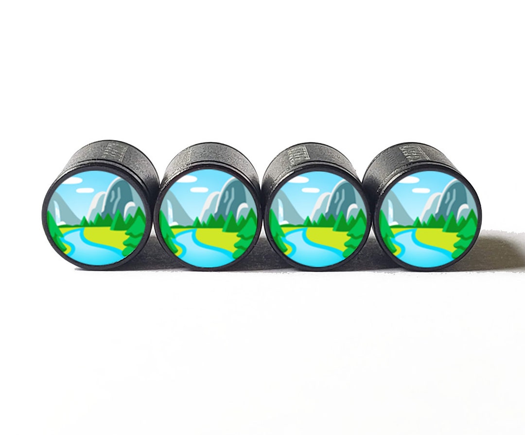 Mountain Valley River Tire Valve Caps - Black Aluminum - Set of Four - Etsy