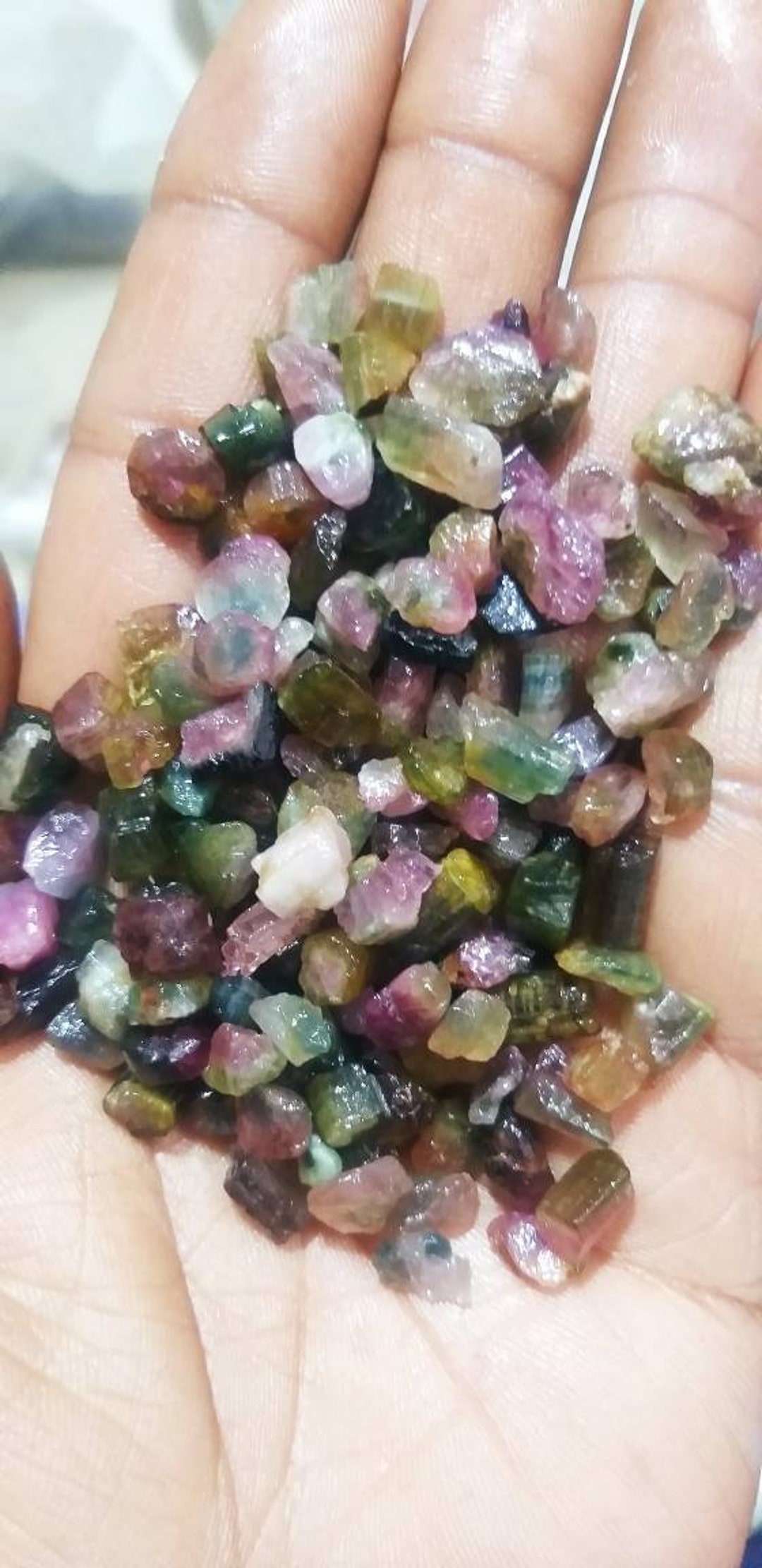 100% 5,10,20,50,100 Piece Natural Watermelon Raw Crystal Multi Red ...