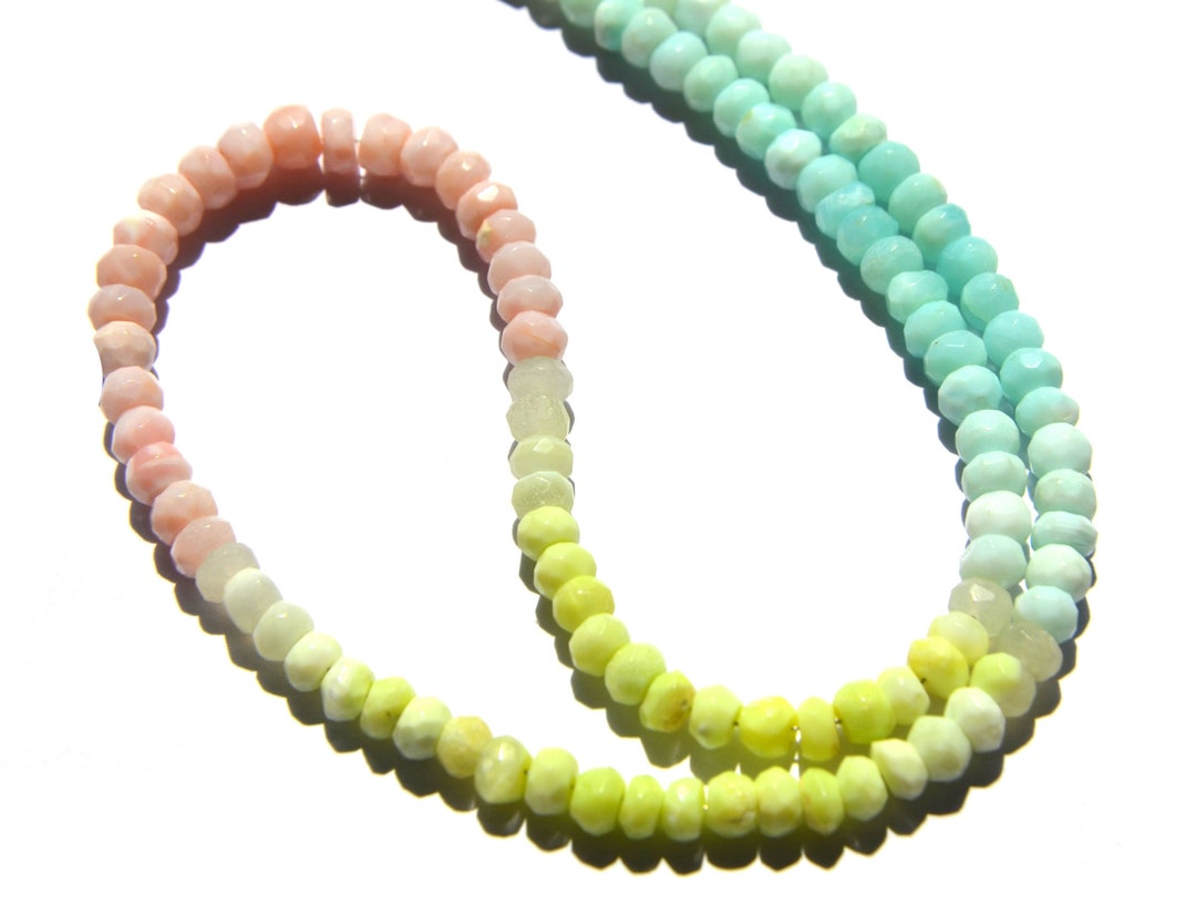 Oferta del 50% Hermoso rosa natural y azul, verde Multi Peru Opal ...