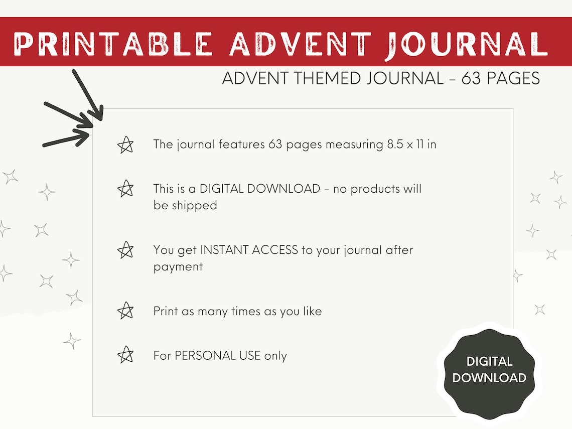 Printable Advent Journal Advent Planner Digital Prayer - Etsy